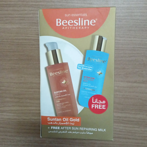 Beesline Suntan Oil Gold + AFter Sun Repairing Milk Offer