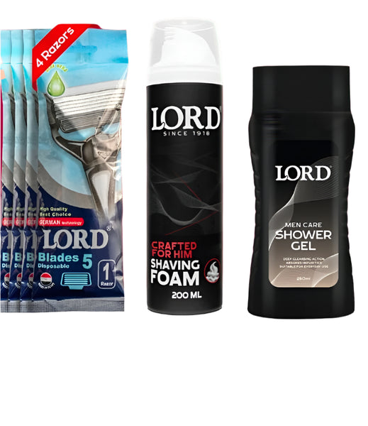 LORD SHAVING BOX(SHOWER GEL+SHAVING FOAM+4 RAZORS) | Anwar Store