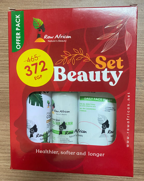 RAW AFRICAN BEAUTY SET (BODY LOTION PINA COLANA+ MICELLAR WATER+ FACE ...