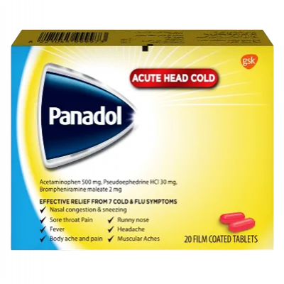PANADOL ACUTE HEAD COLD 20 FILM COATED TAB | Anwar Store